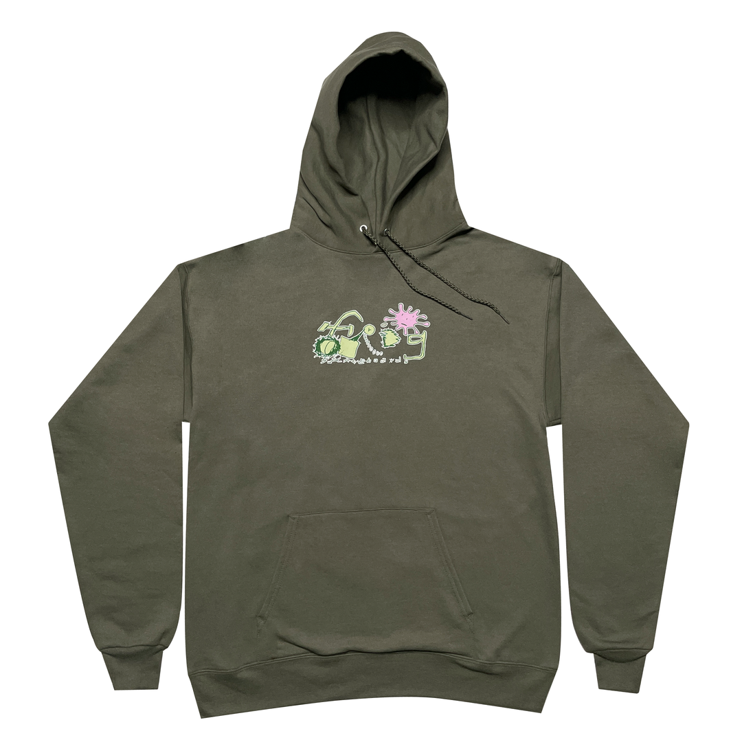 FROG SPLAT LOGO HOODIE OLIVE– Bluetile Skateboards