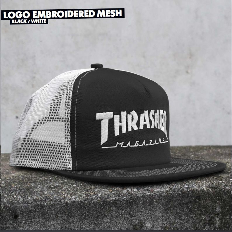 THRASHER MAGAZINE MESH LOGO CAP WHITE– Bluetile Skateboards